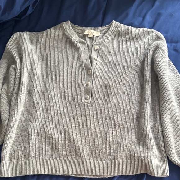 LOFT | Sweaters | Loft Gray Henley Womens Sweater | Poshmark
